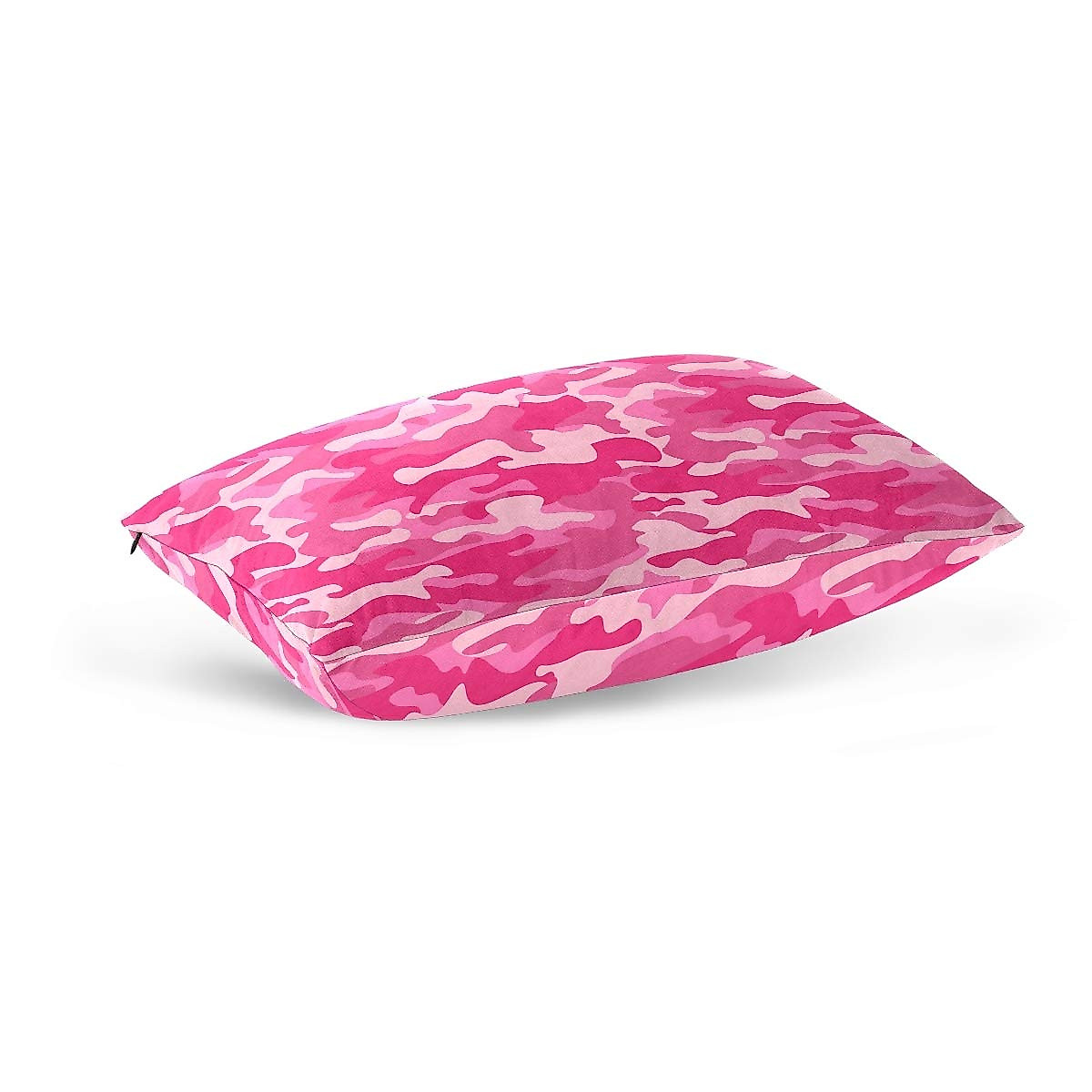 Enzenon Pillow Case Standard Size with Zipper Cotton Print Camouflage Pink Super Soft Cozy Pillow Cover 16x24 Inche