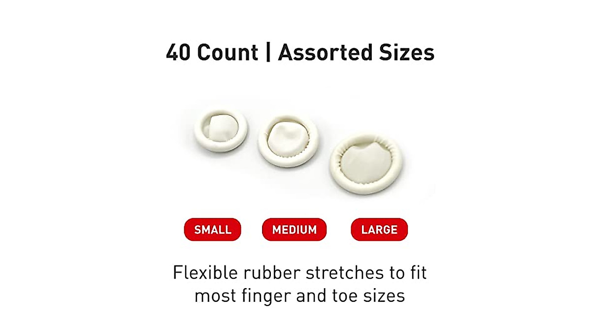 Acu-Life Finger Cots: 40 Count Rubber Protection for Wounds