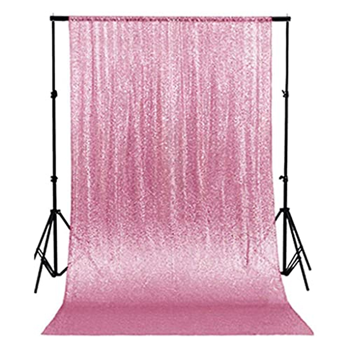 Sequin Backdrop 2FTx7FT Pink Gold Glitter Sequin Backdrop Curtain Fuchsia Pink Sequence Backdrop Photography Backdrop for Wedding Birthday Baby Shower Shimmer Wall Background(2FTx7FT, Pink Gold)