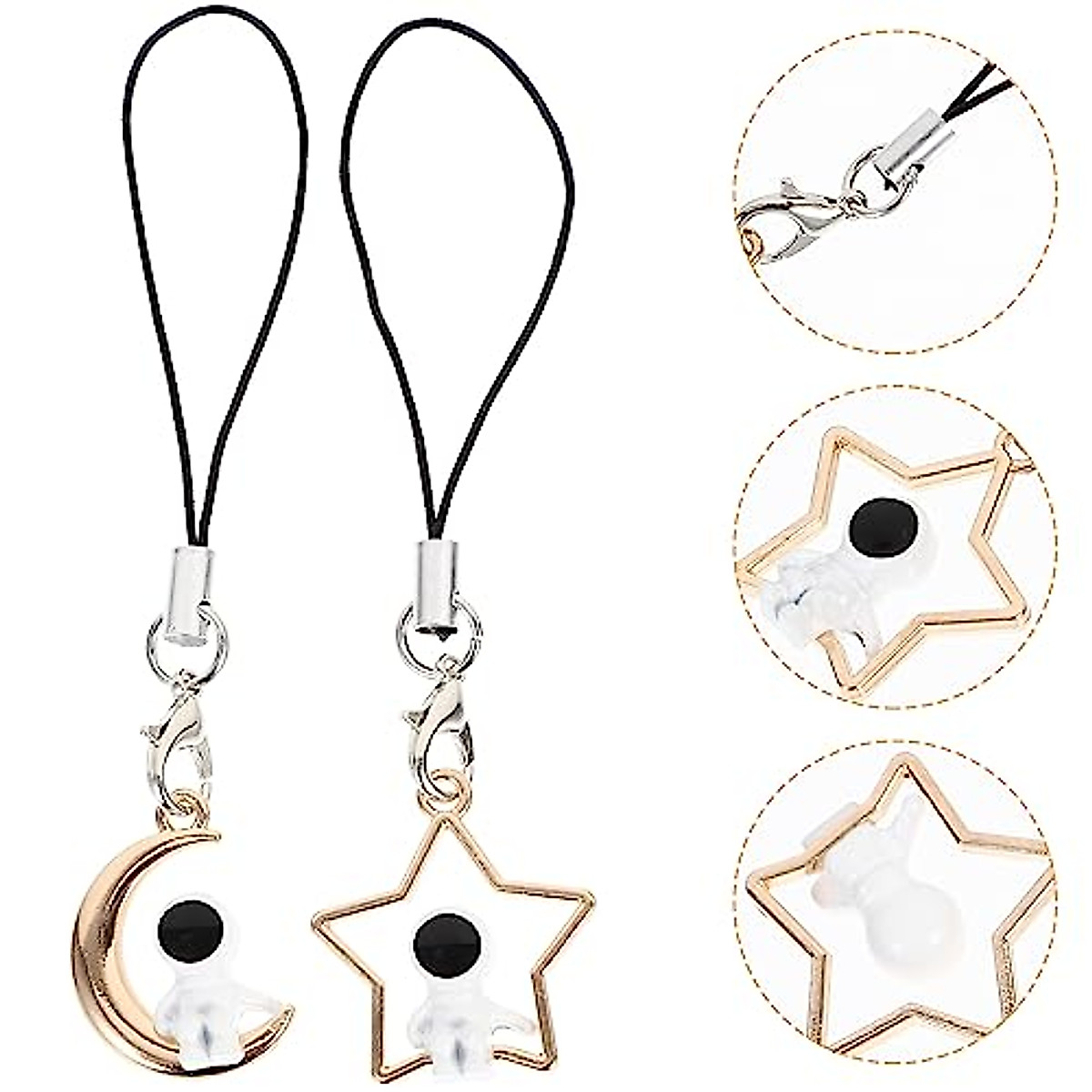 Gatuida 2Pcs Cartoon Astronaut Mobile Phone Charms Astronaut Phone Chain Cute Key Chain Pendant