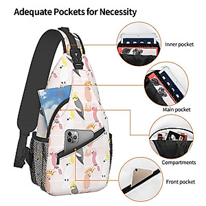 Parrot Sling Bag, Chest Bag Daypack, Crossbody Sling Backpack for Travel Sports Running Hiking