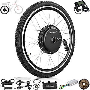 Voilamart Electric Bicycle Kit 26" Rear Wheel 48V 1000W E-Bike Conversion Kit with LCD Display, Cycling Hub Motor with Intelligent Controller and PAS System for Road Bike(without Battery)
