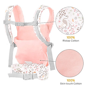 GAGAKU Baby Doll Carrier Soft Cotton Stuffed Toy Carrier Doll Accessories for Kids – Pink (Flamingo)