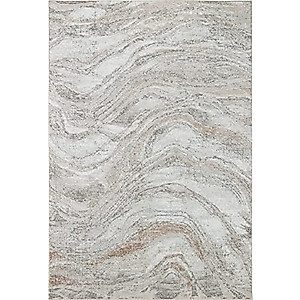 GLORY RUGS Abstract Area Rug Modern Contemporary Faded Soft for Living Room Dining Room Bedroom Home and Office (108CreamGold, 8x10)