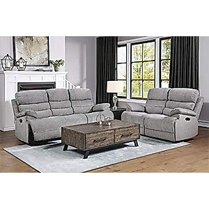 Lexicon Betong Double Reclining Sofa, Smoke Grey