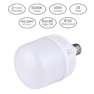 VELNEX 250W-300W Equivalent LED Bulb, Daylight Bulb 5000K 35Watt Commercial Retrofit LED, Super Bright 3500Lumen Garage Light, E26 Base Light Bulb for Warehouse,Area,Basement, Home Light, 2Pack