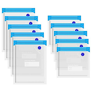 VMSTR 1-Quart BPA-Free Multilayer Construction Vacuum Zipper Bags, 10 Count