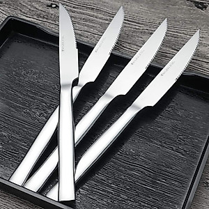 Idotry 6-Piece Stainless Steel Steak Knives, Kitchen Dinner Knives