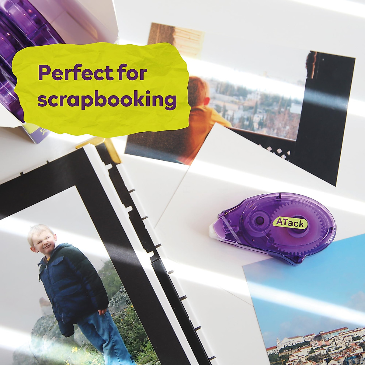 ATack Double Sided Tape Adhesive Runner Roller, 0.3-inch by 360-Inch, 4-Pack, Permanent Double-Sided Adhesive Tape Dispenser for Scrapbooking, Card Making and Crafts | Acid-Free and Archival-Safe