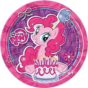 My Little Pony Birthday Party Supplies Favor Deluxe Bundle Pack Serves 16 includes 16 Plates, 16 Napkins, 1 Table Cover, 1 Banner, 16 Loot Bags, 24 Tattoos, 1 Dinosaur Sticker Sheet
