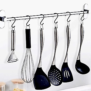 6 Inch Large S Hooks for Hanging,Heavy Duty S Hook with Rubber Stopper S Shaped Hooks for Clothes,Plants,Metal Black S Hangers for Tree Branch,Bird Feeder,Pots and Pans Closet Garden 6 Pack