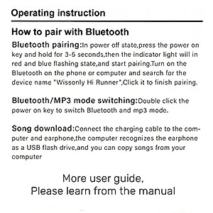 Wissonly Bone Conduction Headphones,32G Memory,IPX8 Waterproof Open Ear Bone Conducting Earphones,Wireless Bluetooth Sport Headset for Running Workout Swimming, Hi Runner Model