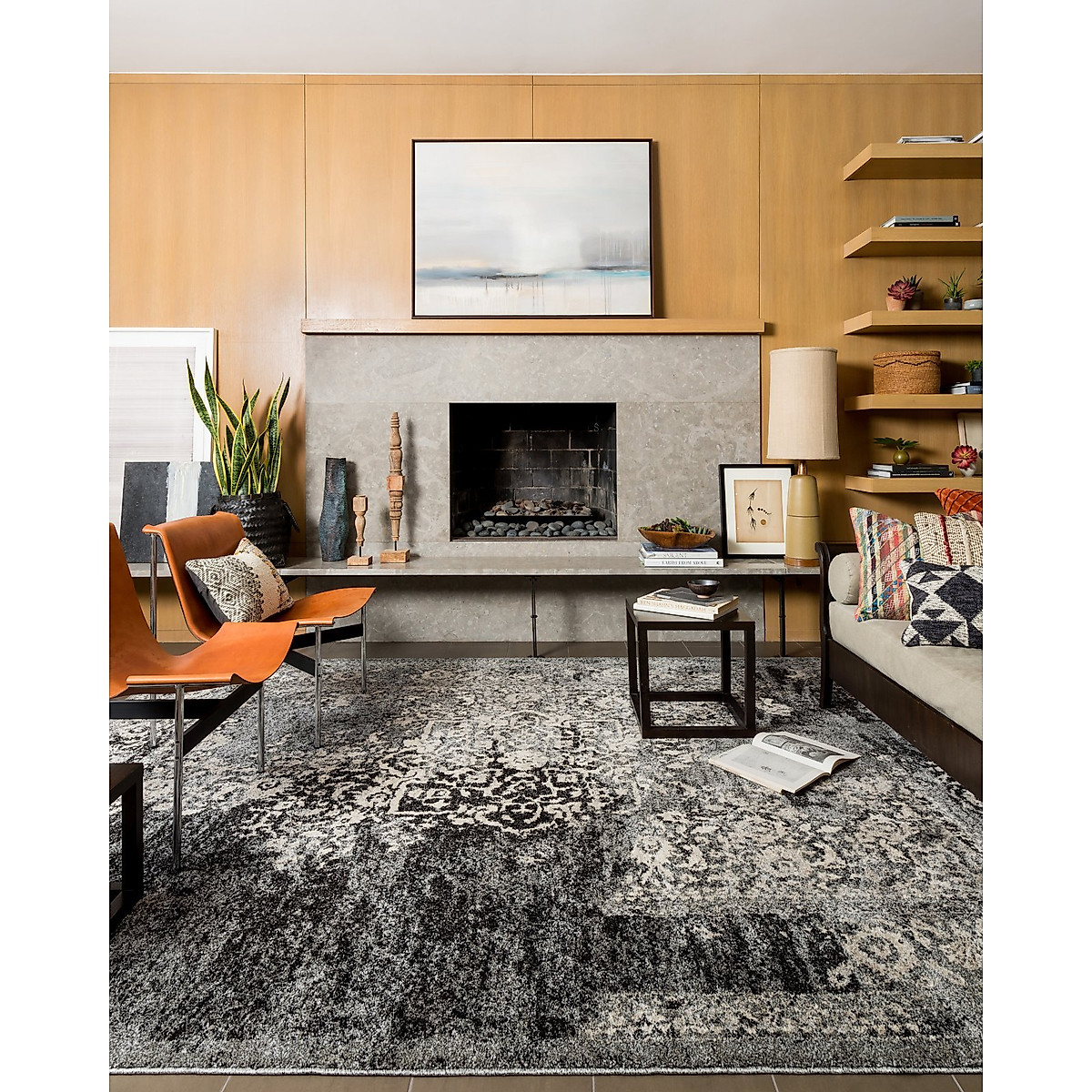 Loloi Emory Charcoal/Ivory 2'-5" x 7'-7" Runner Rug