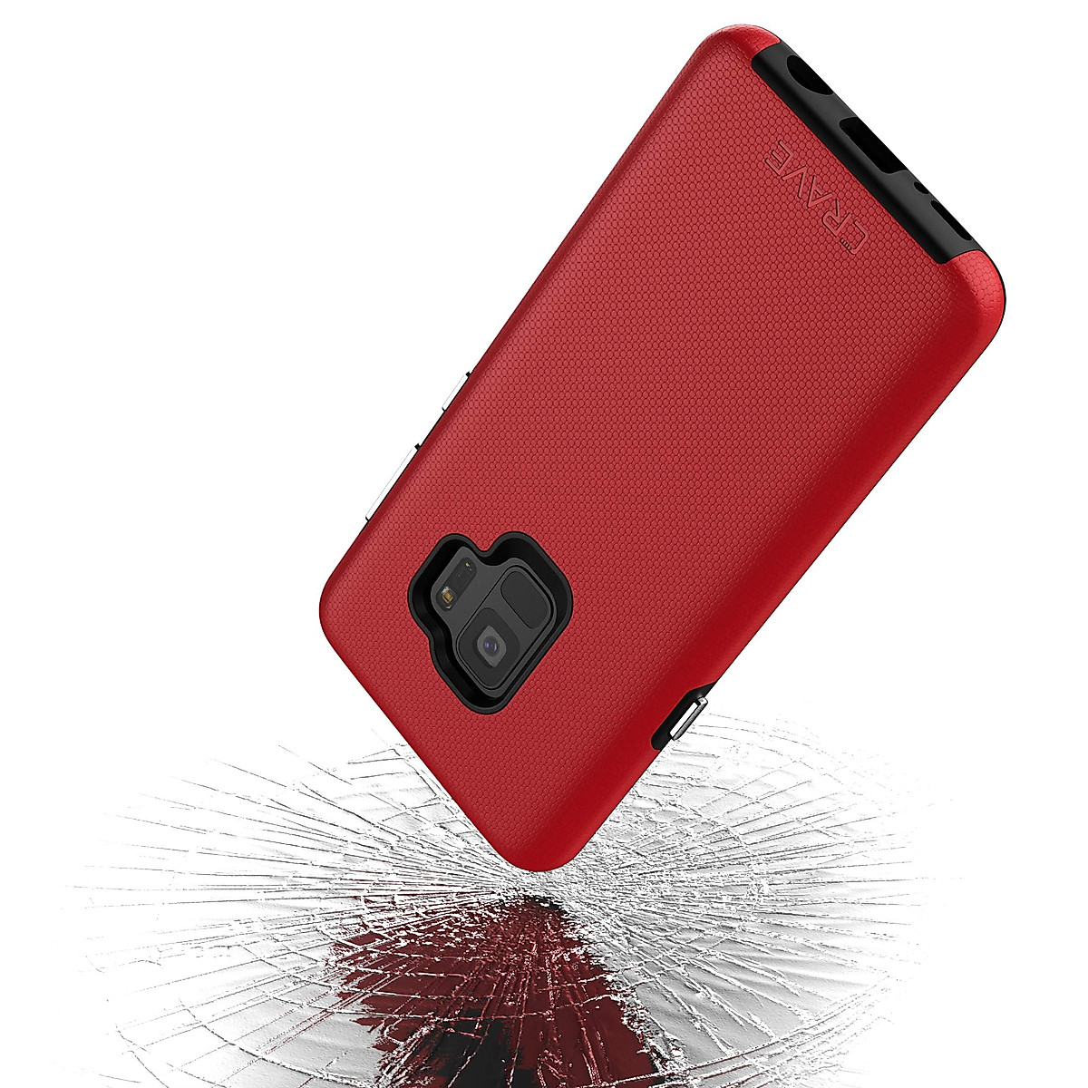 Crave Dual Guard for Samsung S9 Case, Shockproof Protection Dual Layer Case for Samsung Galaxy S9 - Red