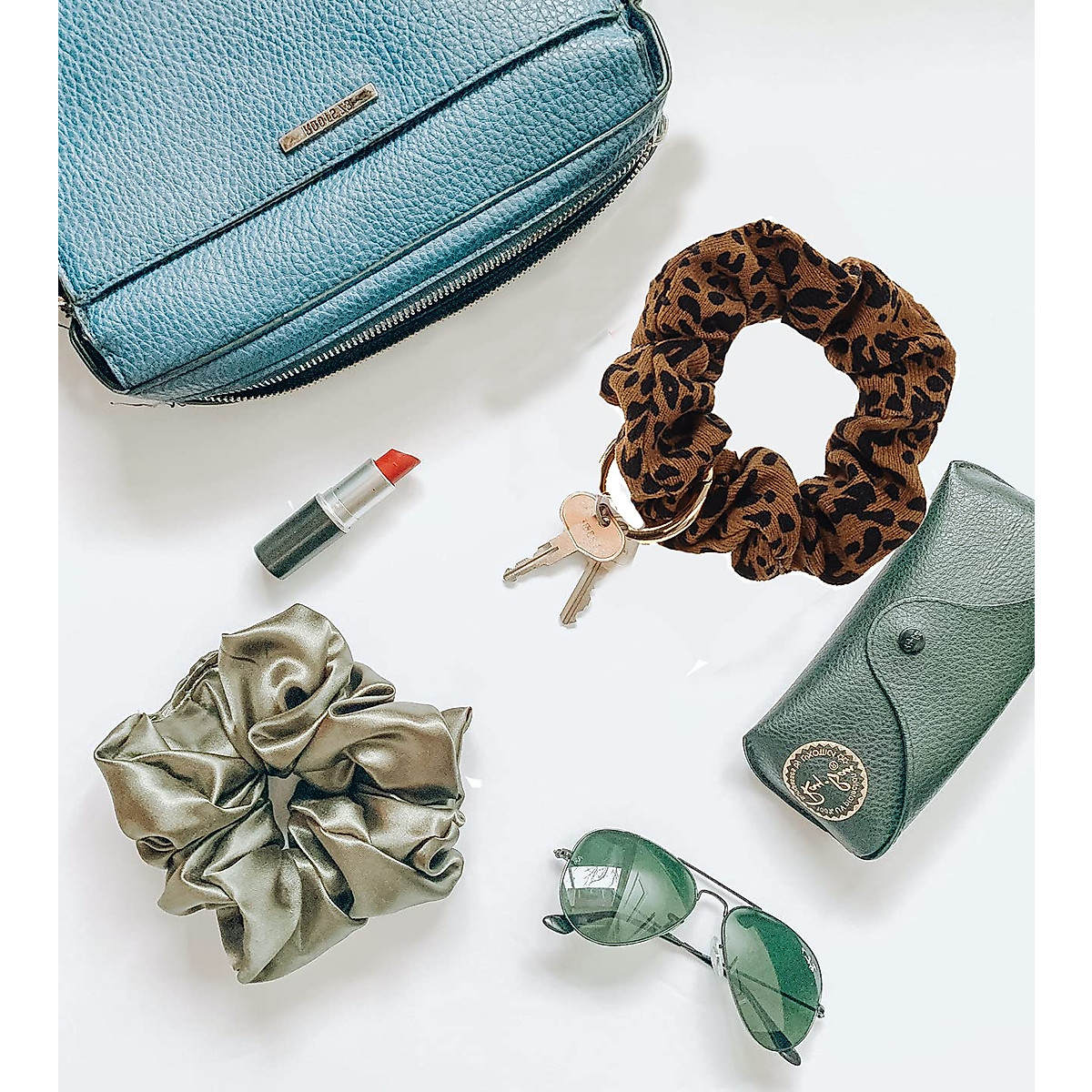 HAEVERAY Scrunchie Wristlet Bracelet Keychain,Soft Stretchable Wristband Wrist Bangle Keyring for Women Girl…