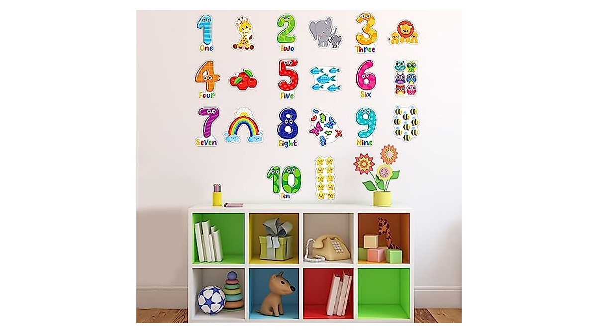 FLYAB Educational Numbers Wall Stickers for Kids & Classrooms