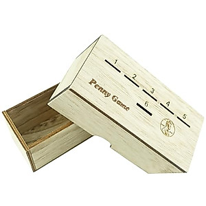 YIPPLE Penny Game - Dice Games for Families with Pennies for 2-6 Players, Penny Game Wood Box