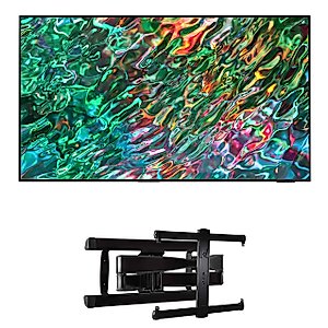 SAMSUNG QN43QN90BAFXZA 43" QLED Quantum Matrix Neo 4K Smart TV with a Sanus Systems VLF728-B2 Full Motion Wall Mount (2022)(USED)