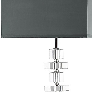 SAFAVIEH Lighting Collection Times Square Modern Clear Crystal/ Chrome 60-inch Living Room Bedroom Home Office Standing Floor Lamp (LED Bulb Included)