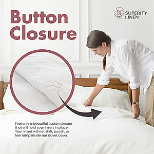 Superity Linen Duvet Cover Twin Size - Soft, Breatheable, Comfortable, and Allergy Free - Protects Comforter Against Dust, Dirty, and Stains - 100% Cotton - 200 Thread Count - (68 X 86)