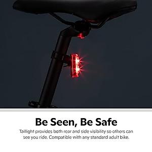 Schwinn Rechargeable Bike Tail Light, 80 Lumens, Enhanced 24/7 Visibility, Type-C USB, 36 Foot Beam Distance, Bicycle Accessory