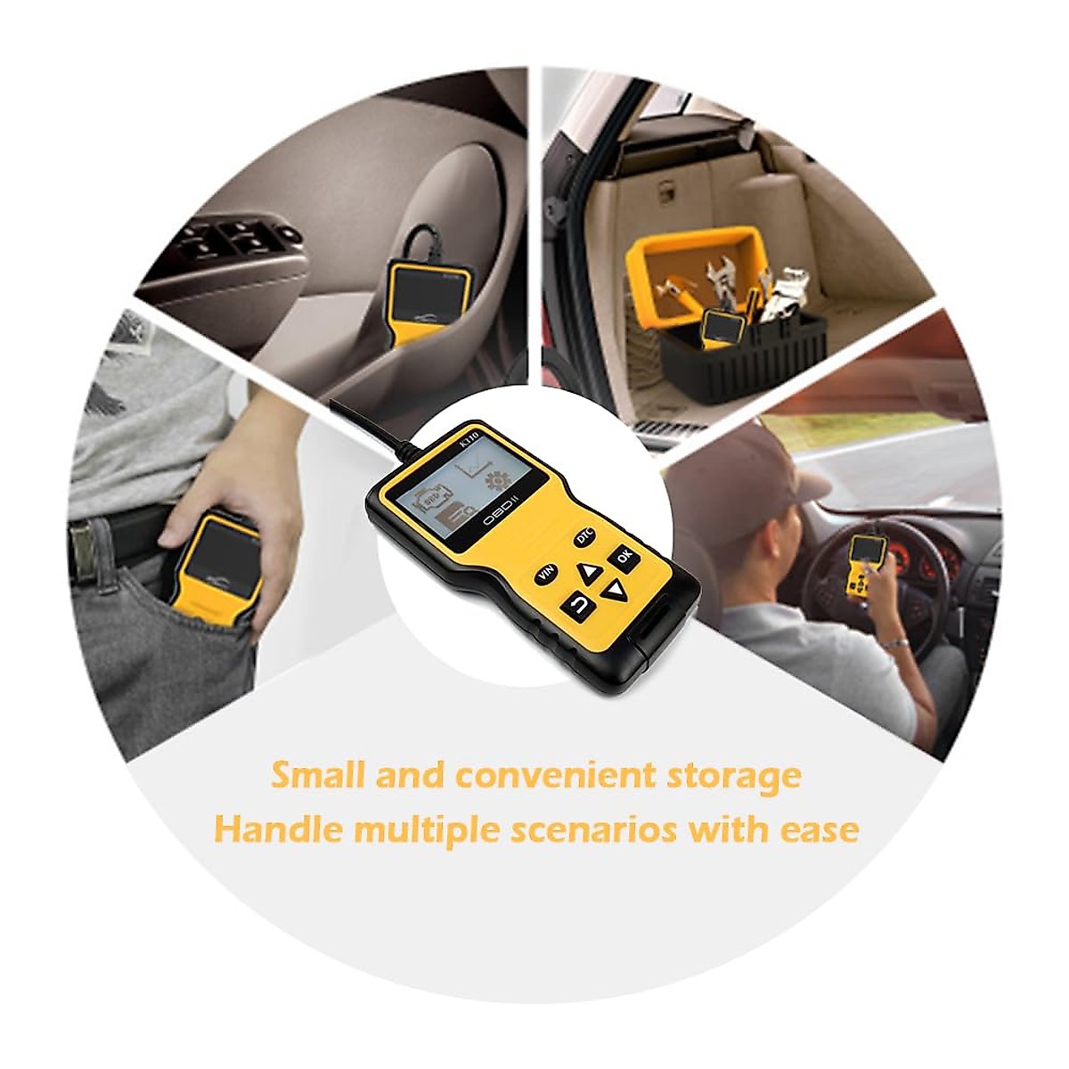 Car Code Reader - Check Engine Code Reader Car Diagnostic Tool with Reset - Quickly Clear Fault Codes - Professional Scanner for Car,Compatible with All OBD II Protocol Cars to Present