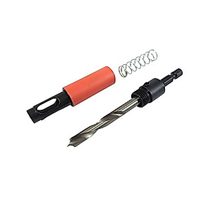 Taytools 203604 1/4 Inch Shelf Pin Jig Drill Bit Spring Loaded High Speed Steel Brad Point Bit