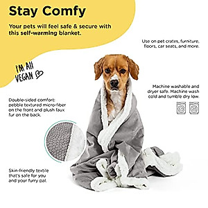 Best Friends by Sheri Premium Self-Warming Ilan Microfiber Faux Fur Pet Throw Blanket 40x50 in Grey