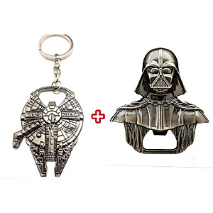 LuxuryTeech, 2 Pcs Star Wars Bottle Wine Opener Bottle Zinc Alloy Black Knight Darth Vader Outdoor Tool - Wine Bottle Opener Kitchen Tools for Souvenirs Kitchen Tools for Souvenirs & Gift, Silver