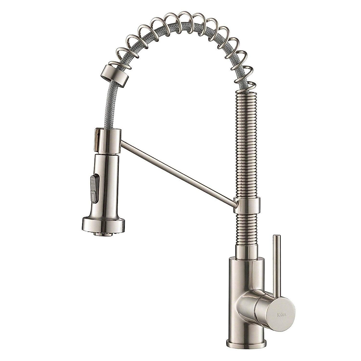 Kraus KPF-1610SS Bolden 18-Inch Commercial Kitchen Faucet with Dual Function Pull-Down Sprayhead in All-Brite Finish, Stainless Steel