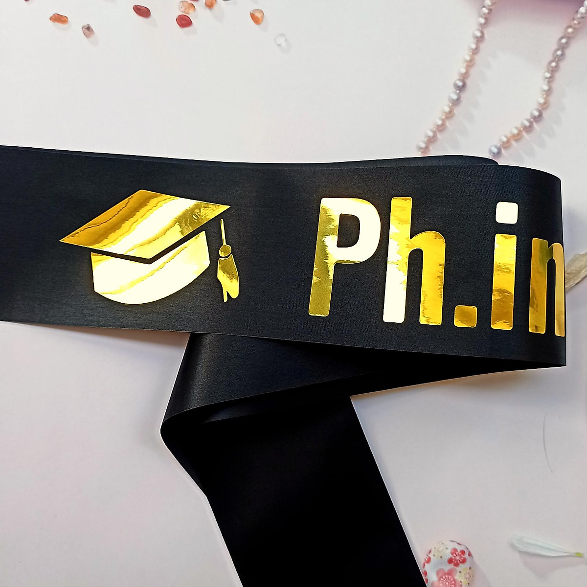 Magnusson's Garden PhD Graduation Sash, Ph.inisheD. Finished Phinally Done Graduation Gift for PhD Grads and Survivors, Class of 2024 Congrats Decor