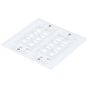 Monoprice 106837 2-Gang Wall Plate for Keystone 12 Hole - White