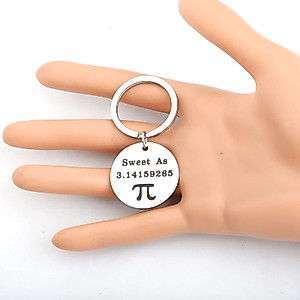FEELMEM Mathematical Pi Symbol Jewelry Sweet As 3.1415 Keychain Pi Day Math Lover Gift Back to School Gift Math Teacher Gift (Sweet As-ky)