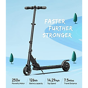 MEGAWHEELS Electric Scooter Height Adjustabe Folding,Up to 5~7.5 Miles Long Range and 14.3 MPH Portable Folding Commuting Scooter for Boys and Girls with Double Braking System