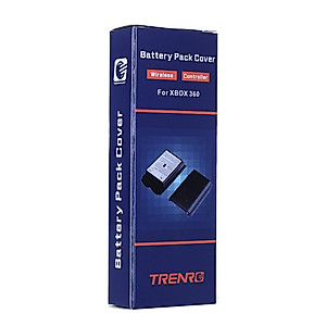 Trenro 2X Black Battery Pack Cover Shell Case Kit for Xbox 360 Wireless Controller (Black)