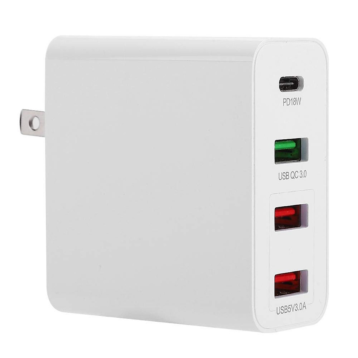 【𝐂𝐡𝐫𝐢𝐬𝐭𝐦𝐚𝐬 𝐆𝐢𝐟𝐭】 18W Charger, High Temperature Resistance 4 Port Charger, Durable PD Dual Chip Built-in Intelligent Chip for Traveling Outdoor Business(U.S. regulations)