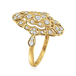 Ross-Simons 0.50 ct. t.w. Diamond Openwork Ring in 14kt Yellow Gold. Size 6