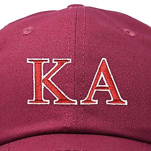 DALIX Kappa Alpha Order Fraternity Greek Letters Ball Cap Embroidered Hat in Maroon