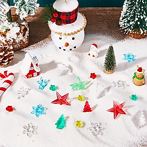 240 Pcs Mini Acrylic Star Ornaments Mini Christmas Tree Mini Snowflake Ornaments Table Scatter Vase Filler for Christmas Holiday Party Decoration (Star, Tree, Snowflake)