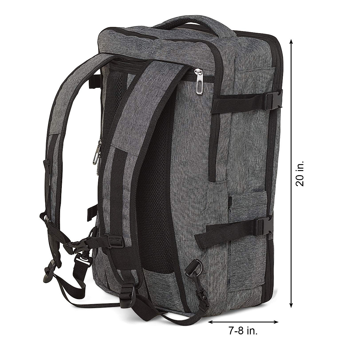 Xelfly Laptop Travel Backpack - Expandable Carry-On Fits 17” Laptop (Charcoal)