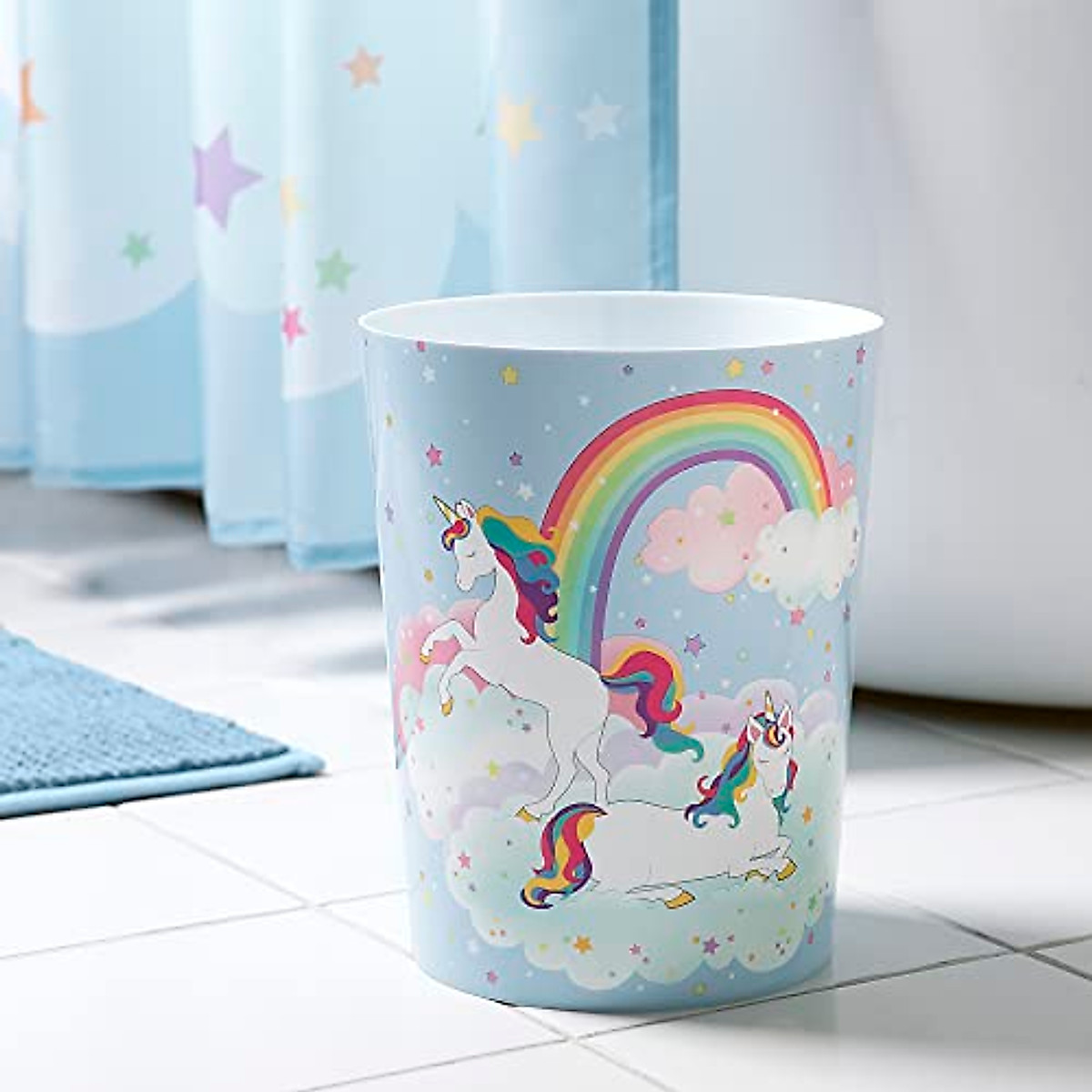 Allure Home Creation Unicorn & Rainbow 4-Piece Plastic Bath Accessory Set