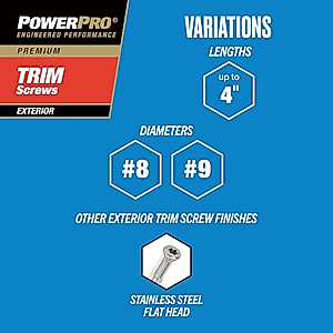 Power Pro Premium Exterior Trim Screws (#8 x 1-5/8") - 1lb Box