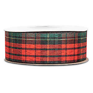 SoFire Christmas Plaid Ribbon for Gift Wrapping, 3 Rolls 1 Inch Wide 75 Yards Long Fabric Christmas Ribbon (3)