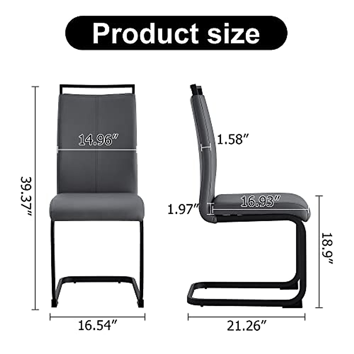 LFVFFA 63 inch Modern Glass Dining Table for 4-6, Rectangle Glass Kitchen Table, 0.39" Tempered Glass Top Dining Table，Large Pedestal Table (1 Table+4 Gray Chair, 63 Inch)