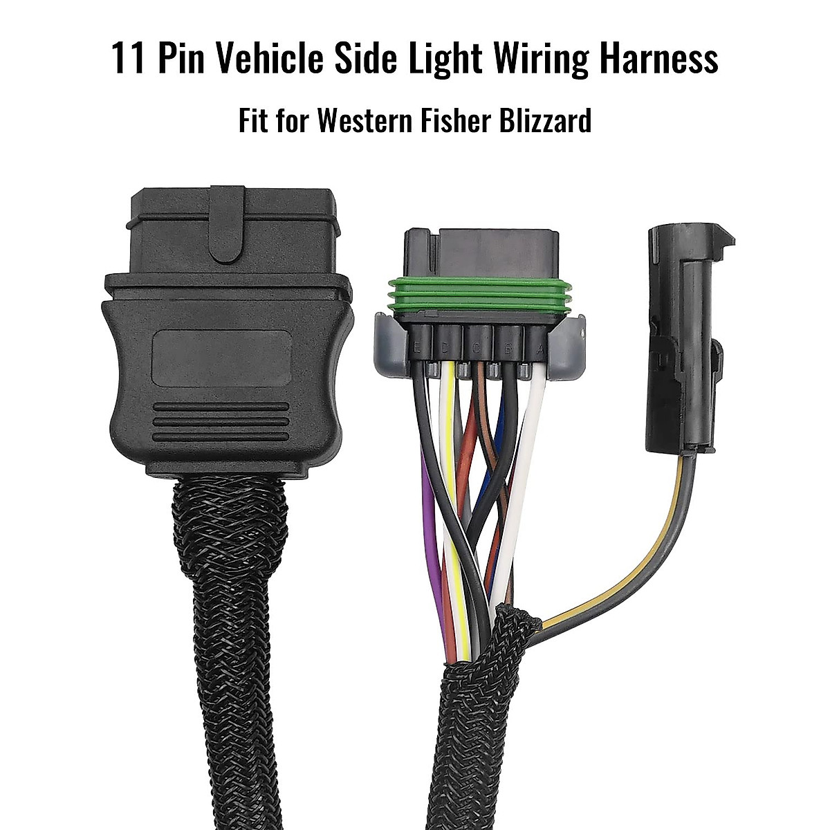 NTSUMI 11 Pin Vehicle Side Light Wiring Harness Replace 26357 22413 Fit for Western Fisher Blizzard SnowEx Plows with Dust Cover