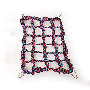 POPETPOP Bird Rope Climbing Net Parrot Swing Hanging Toy Parrot Hanging Play Gym for Parakeet Cockatiel Cockatoo Budgies African Grey Macaw