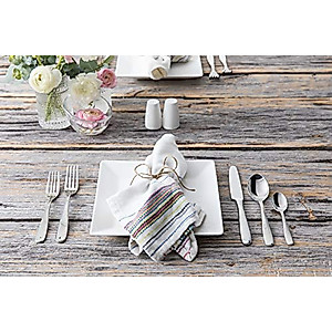 Fortessa Grand City Flatware 20 Piece Set, 10", Silver,