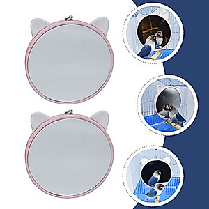 Mipcase Bird Mirror Bird Mirror 2Pcs Bird Mirror Pet Bird Mirror Toy Cage Parrot Cage Toys Swing Fun Play Toy for Parakeet Cockatiel Bird Cages Accessories Parakeet Mirror Bird Toy