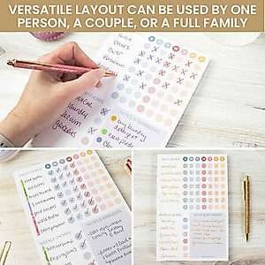 bloom daily planners Magnetic Chore Chart Planning Pad - Daily & Weekly Habit To Do Tracker - Family Organizer and Responsibility Reward System - 60 Sheets - 6” x 9”, Pastel