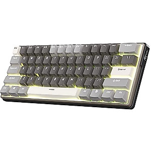 RK ROYAL KLUDGE RK61 Plus Wireless Gaming Keyboard, 60% Percent Mechanical Keyboard with Bluetooth/2.4Ghz/USB Modes, Hot Swappable RGB Keyboard for PC Gamers, Silent Linear Viridian Switches